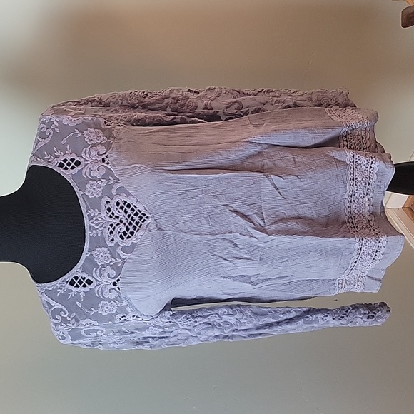 Sundance | Tops | Sundance Periwinkle Sheer Sleeve Blouse | Poshmark